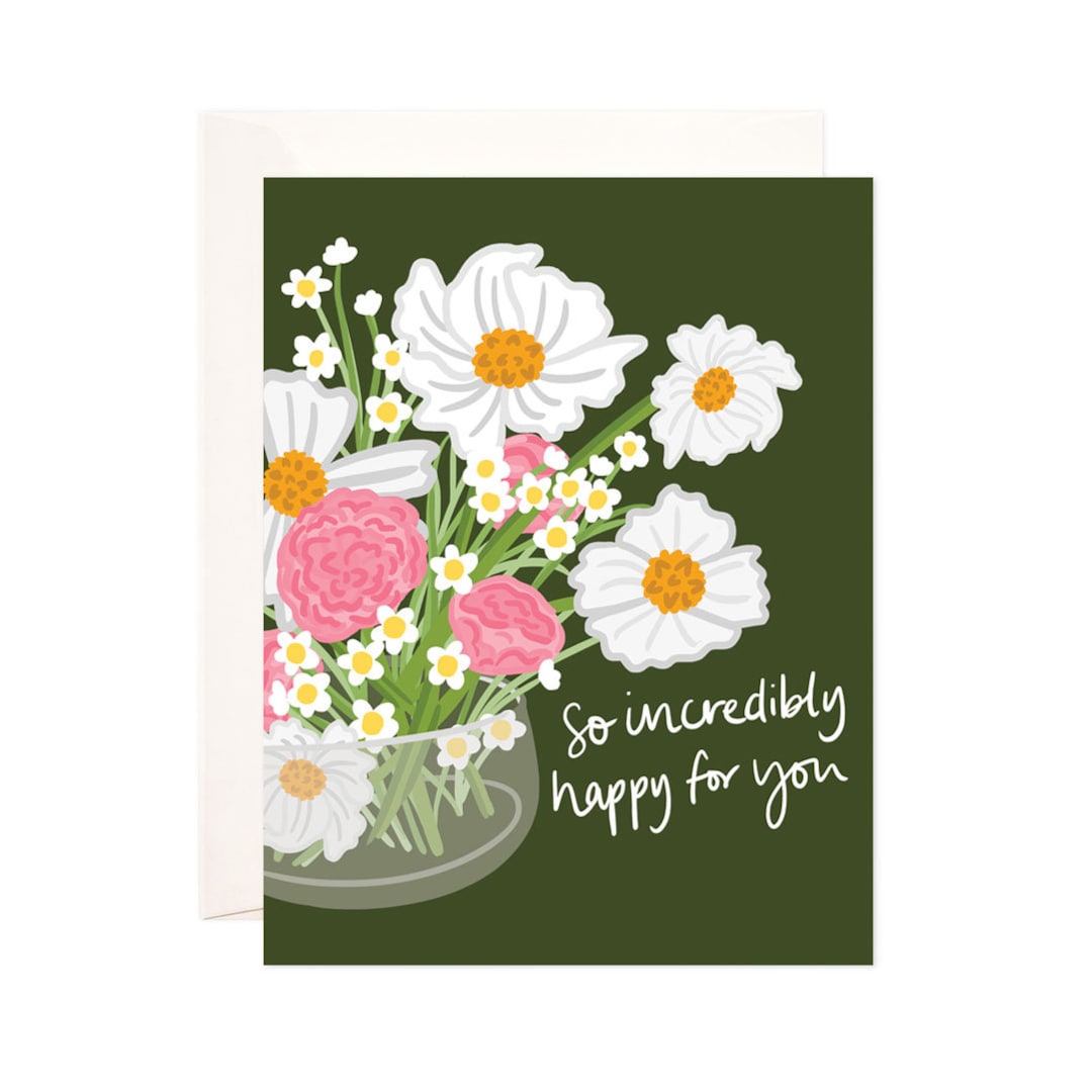Happy Daisies Greeting Card, Cute Congratulations Card, so Happy for ...