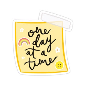 One Day Note Vinyl Sticker, Modern Laptop Sticker, Cute Water Bottle ...