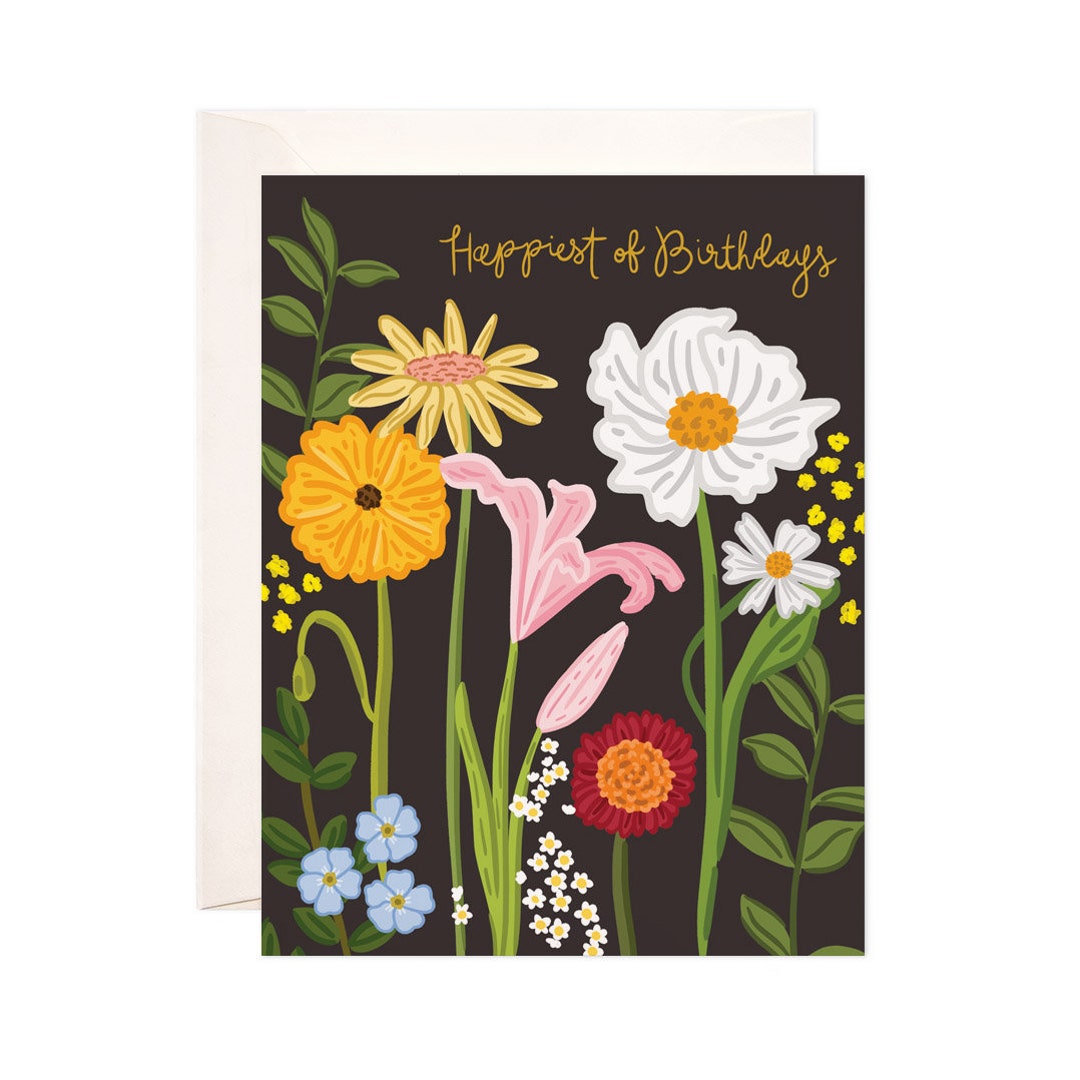 Wildflowers Birthday Greeting Card Cute Birthday Greeting - Etsy
