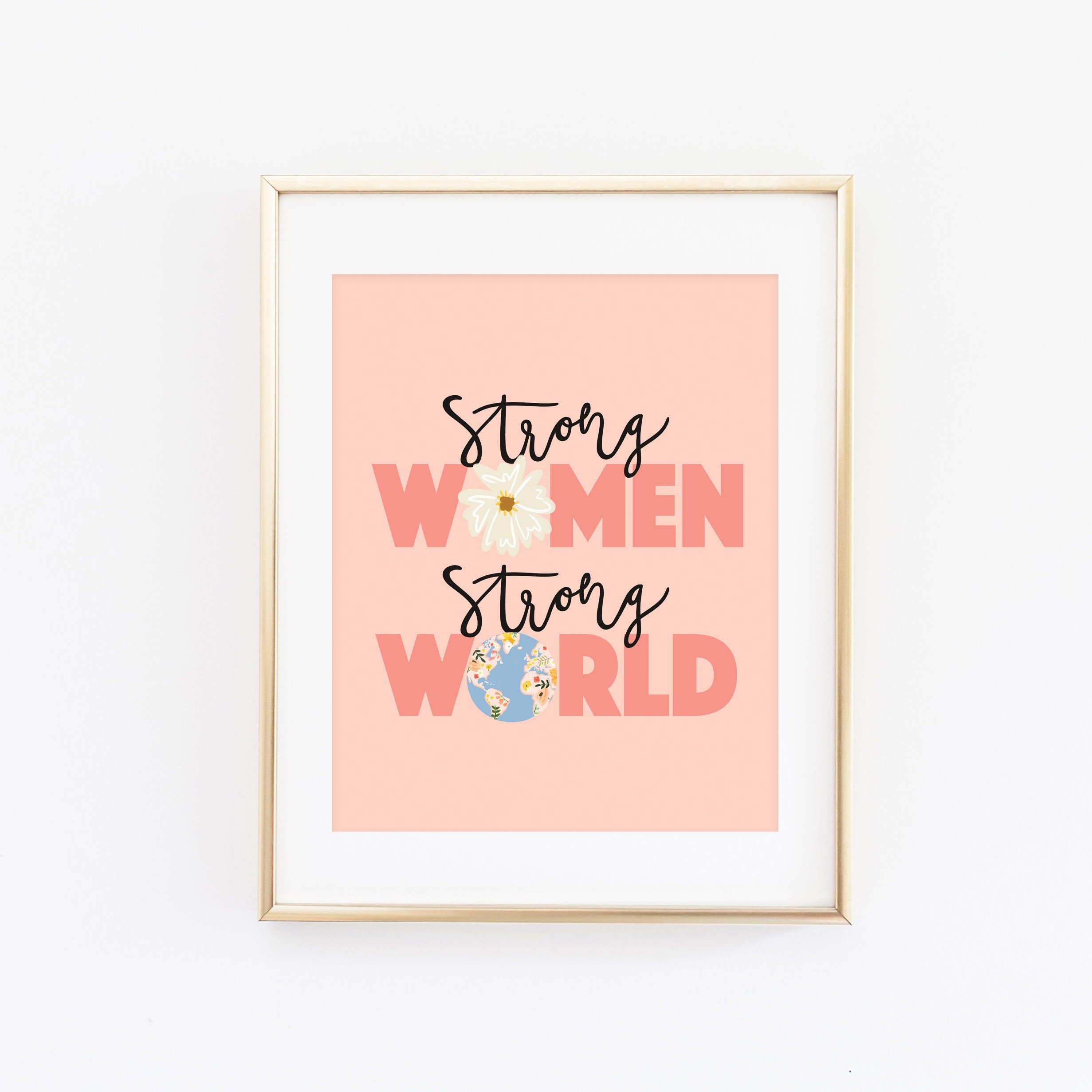 Strong Women Strong World Art Print Girl Power Art - Etsy