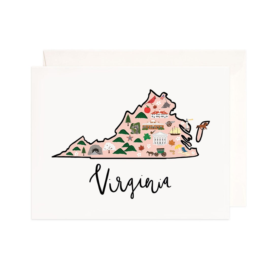 Illustrated Virginia Greeting Card - Etsy