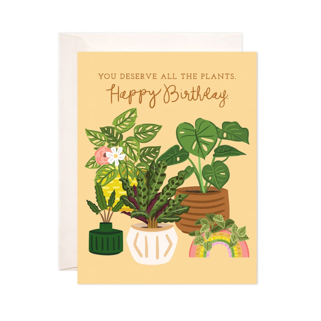All the Plants Birthday Greeting Card, Cute Birthday Greeting Card ...