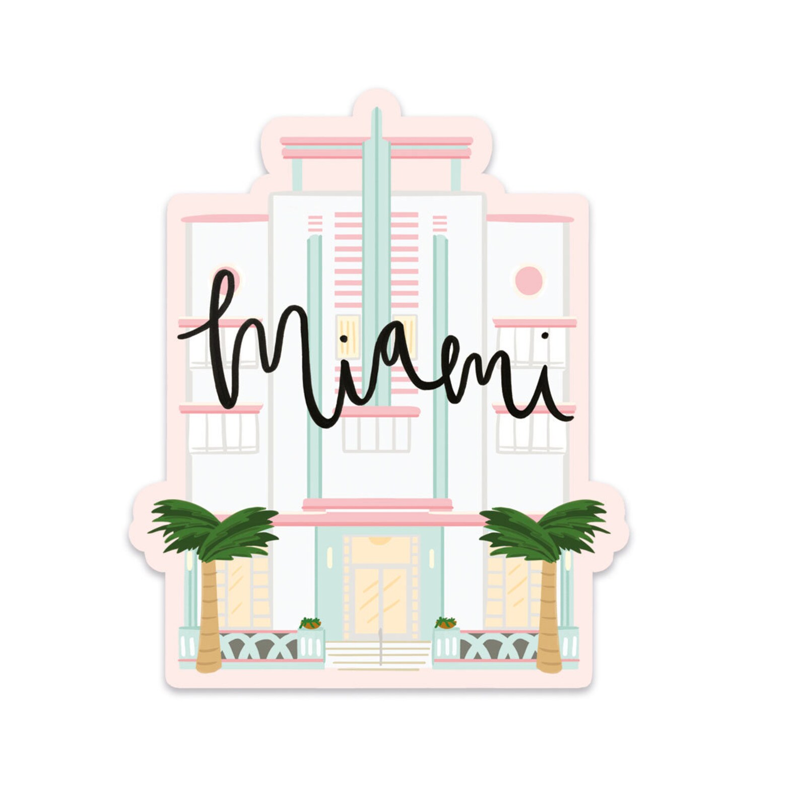 Miami Vinyl Sticker Modern Laptop Sticker Cute Water Bottle - Etsy