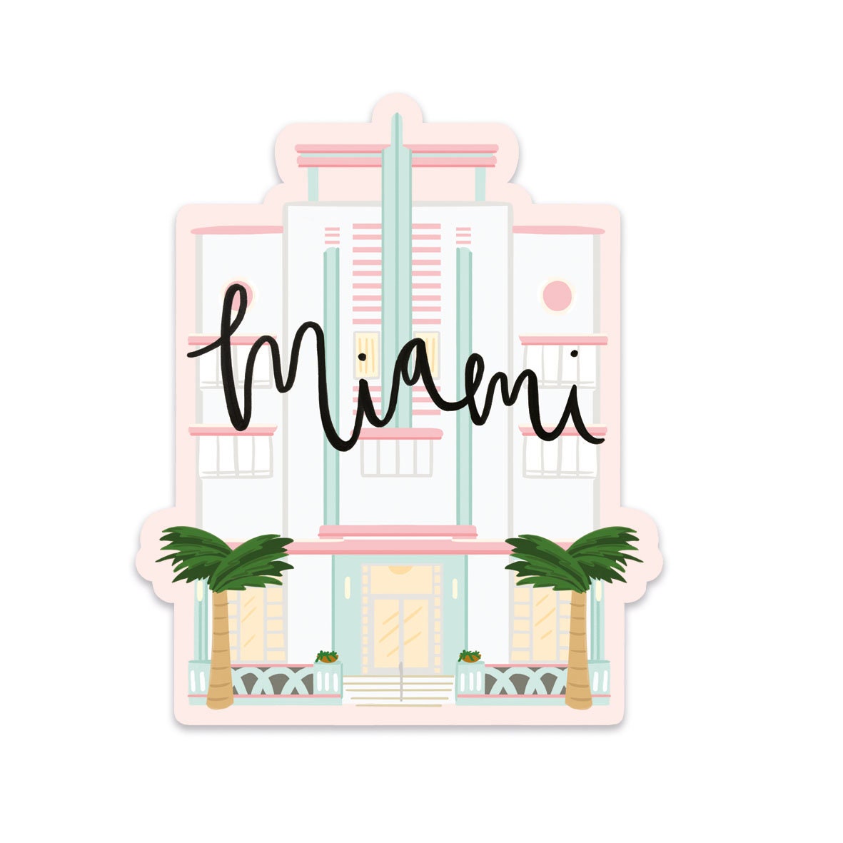 Miami Vinyl Sticker Modern Laptop Sticker Cute Water Bottle - Etsy
