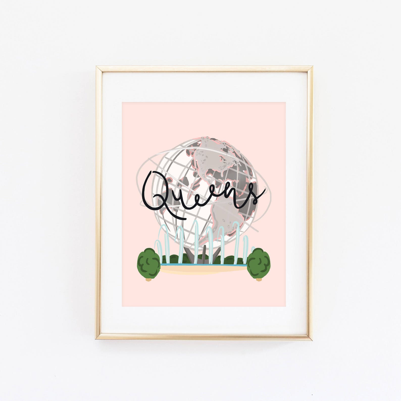 Illustrated Queens New York Art Print Illustrated NYC Decor - Etsy