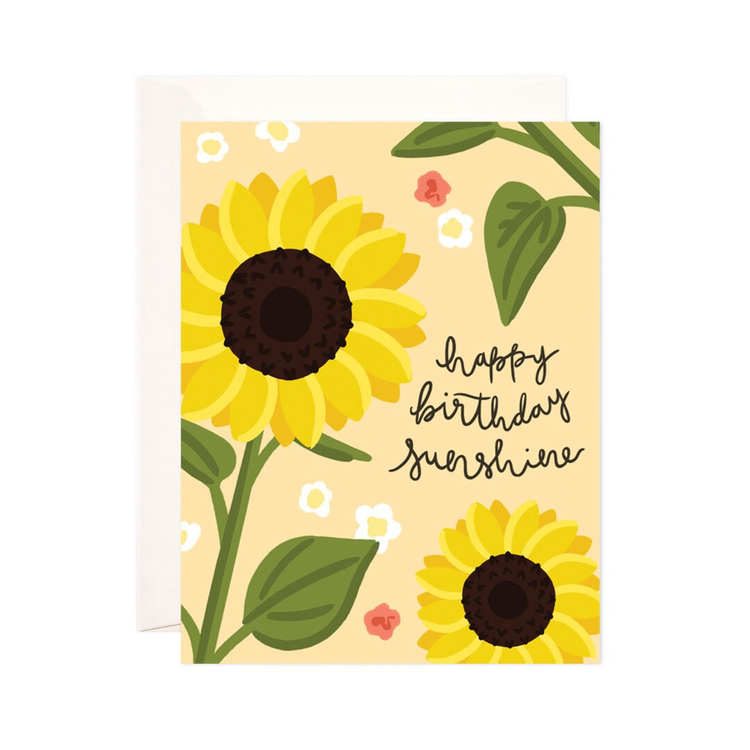 Sunflower Birthday Greeting Card, Birthday Card for Her, Birthday Card ...