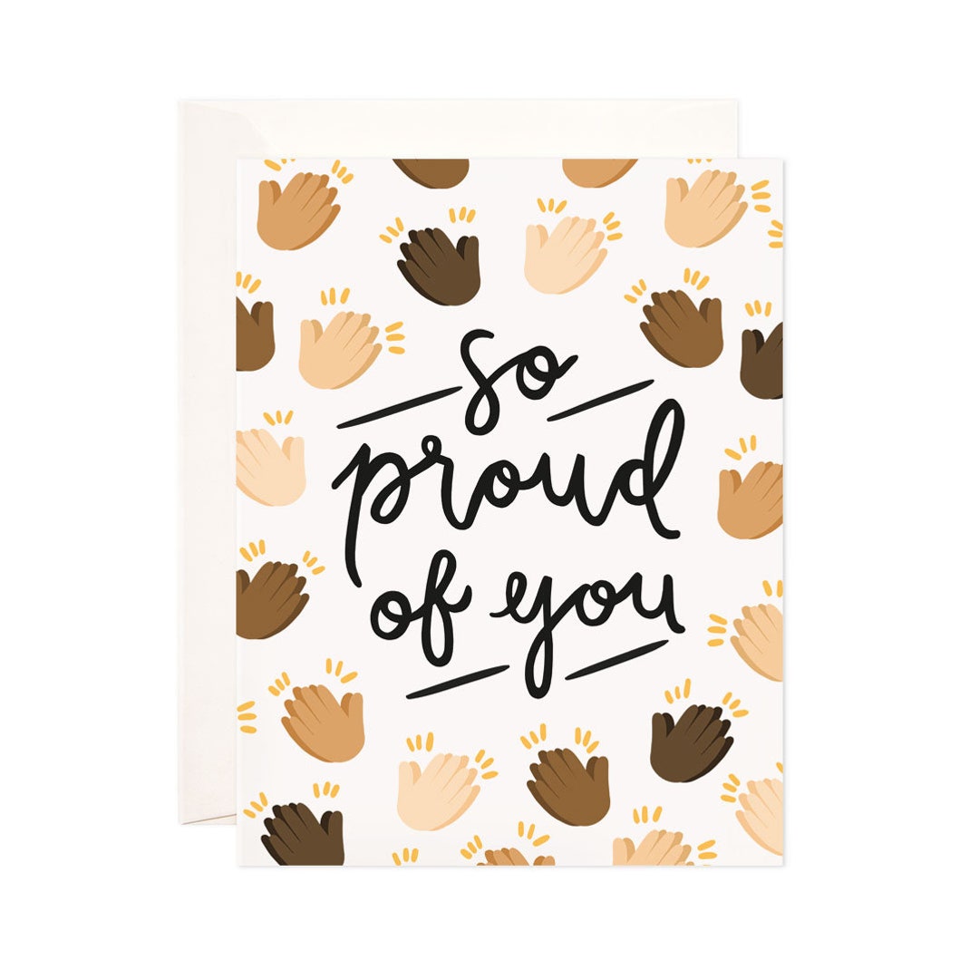Clapping Proud Greeting Card, Cute Congratulations Card, so Proud of ...