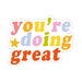 Doing Great Sticker, Modern Laptop Sticker, Cute Water Bottle Sticker ...