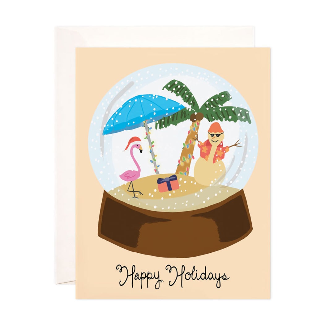 Tropical Christmas Greeting Card, Handmade Christmas Card, Cute ...