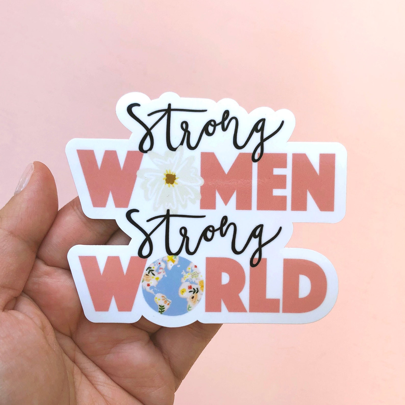 Strong Women Strong World Vinyl Sticker Laptop Sticker Cute | Etsy
