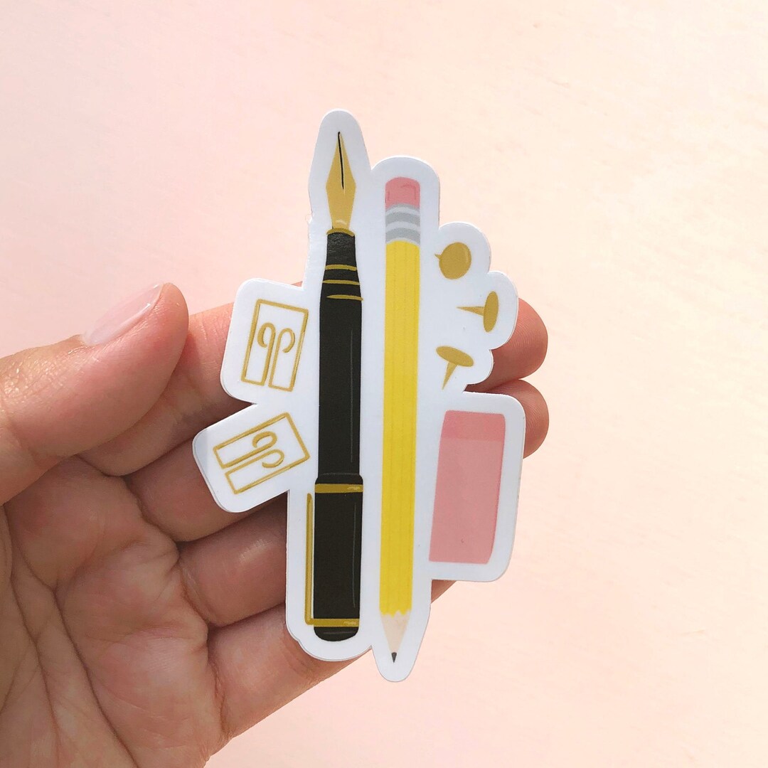 Pencil Vinyl Sticker, Modern Laptop Sticker, Cute Water Bottle Sticker ...