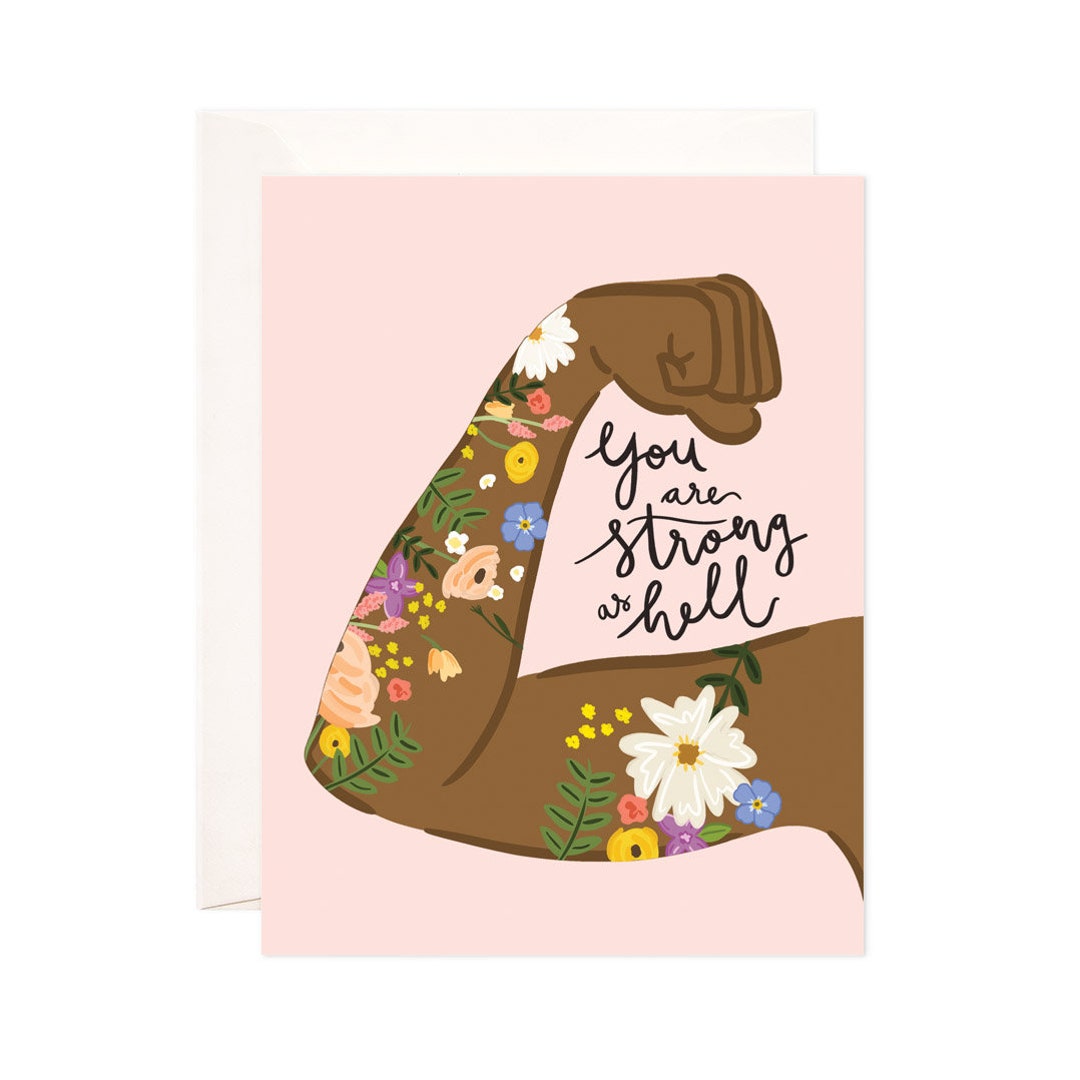 You Are Strong as Hell Greeting Card: Cute Encouragement Card - Etsy