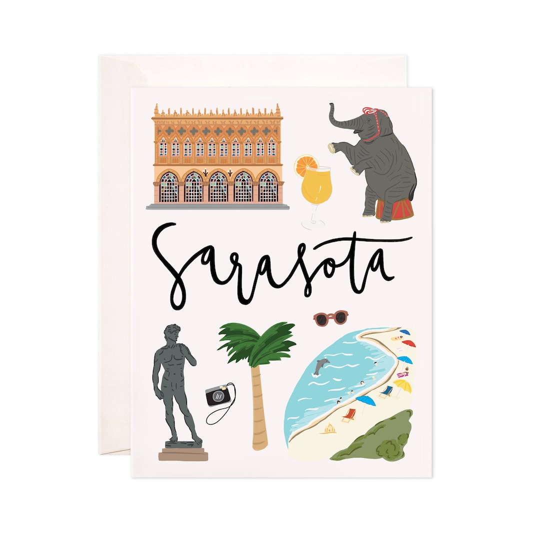 Illustrated Sarasota Florida Greeting Card - Etsy