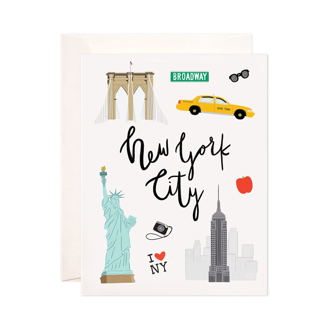 New York City Card, Illustrated NYC Greeting Card, NYC Gift - Etsy