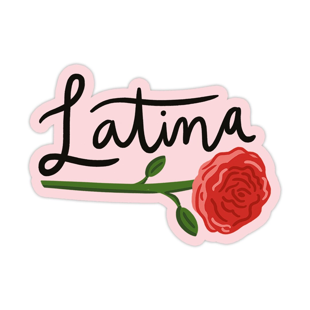 Latina Rose Vinyl Sticker, Modern Laptop Sticker, Cute Water Bottle ...