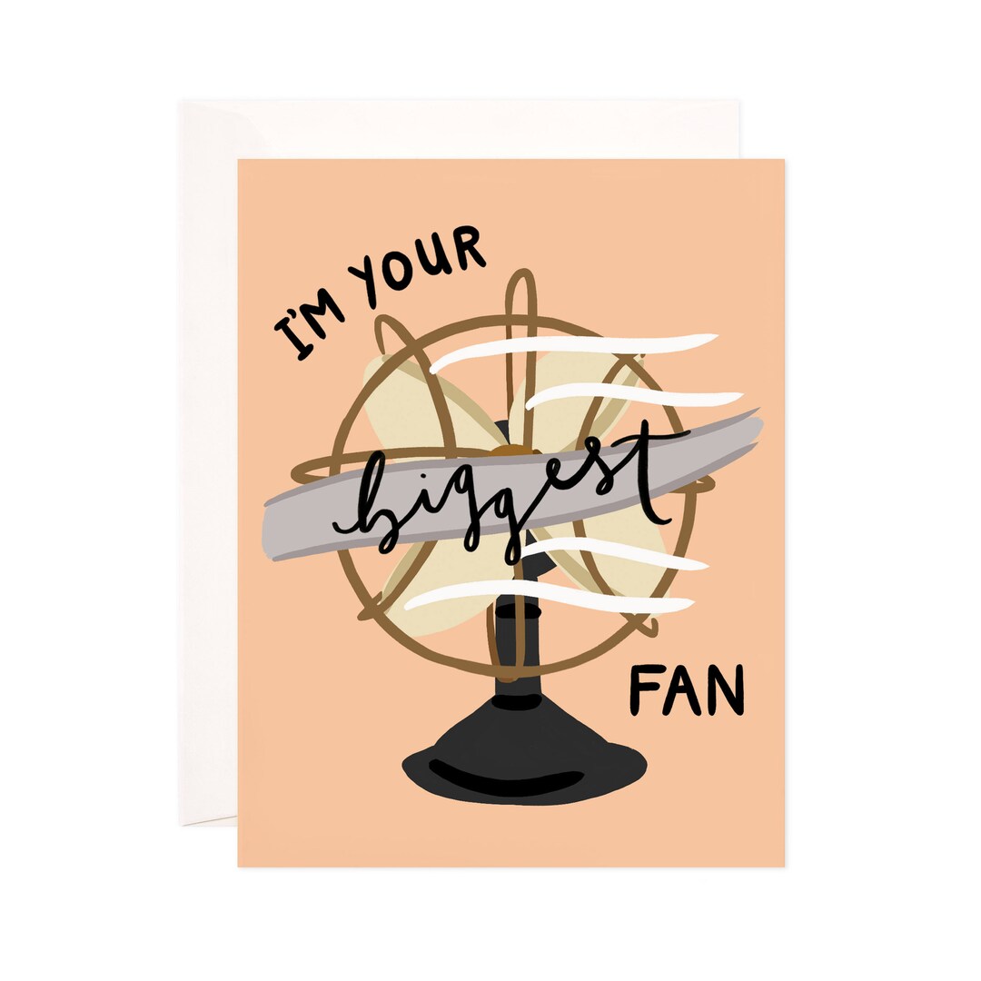 I'm Your Biggest Fan Greeting Card, Handmade Friendship Card, Cute ...