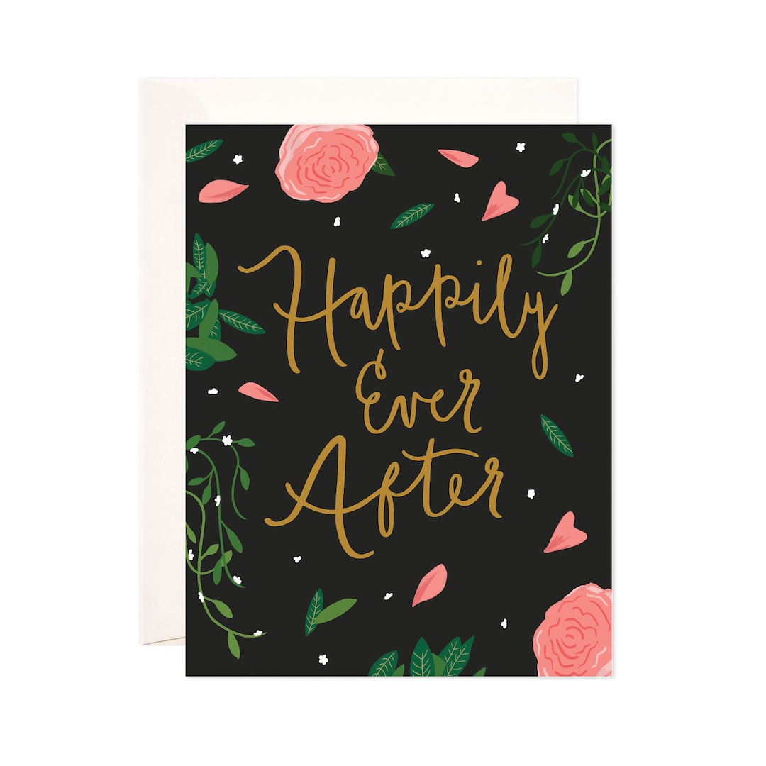 Happily Ever After Greeting Card, Handmade Wedding Congratulations Card ...