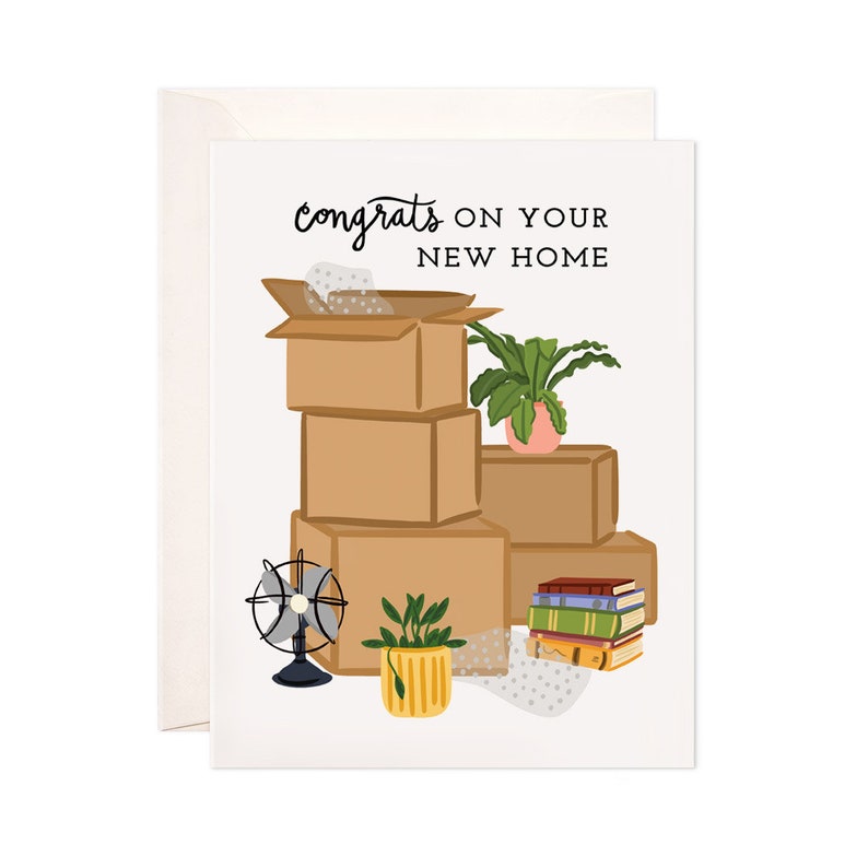 Moving Boxes Greeting Card: Handmade Congratulations Card, Cute ...