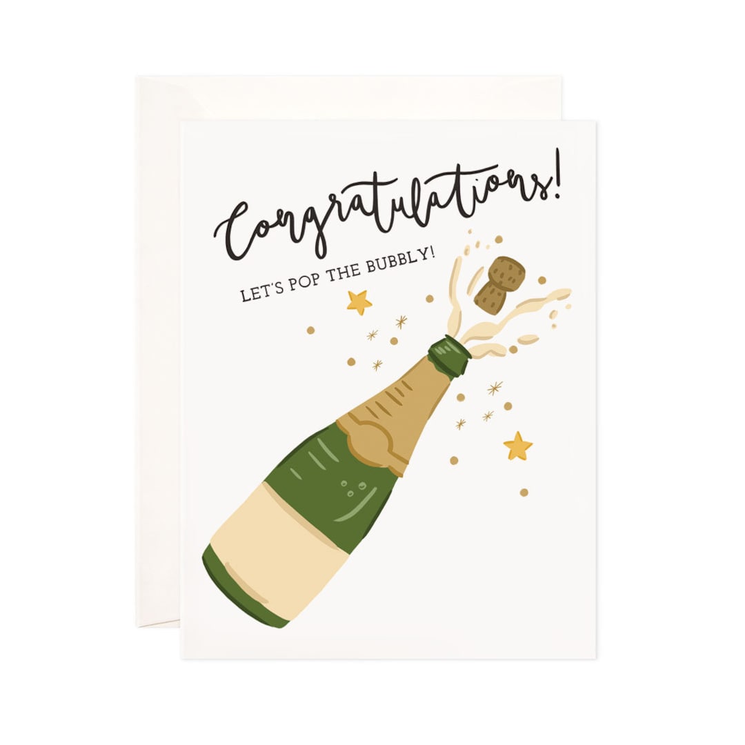 Bubbly Congrats Greeting Card, Handmade Congratulations Card, Cute ...