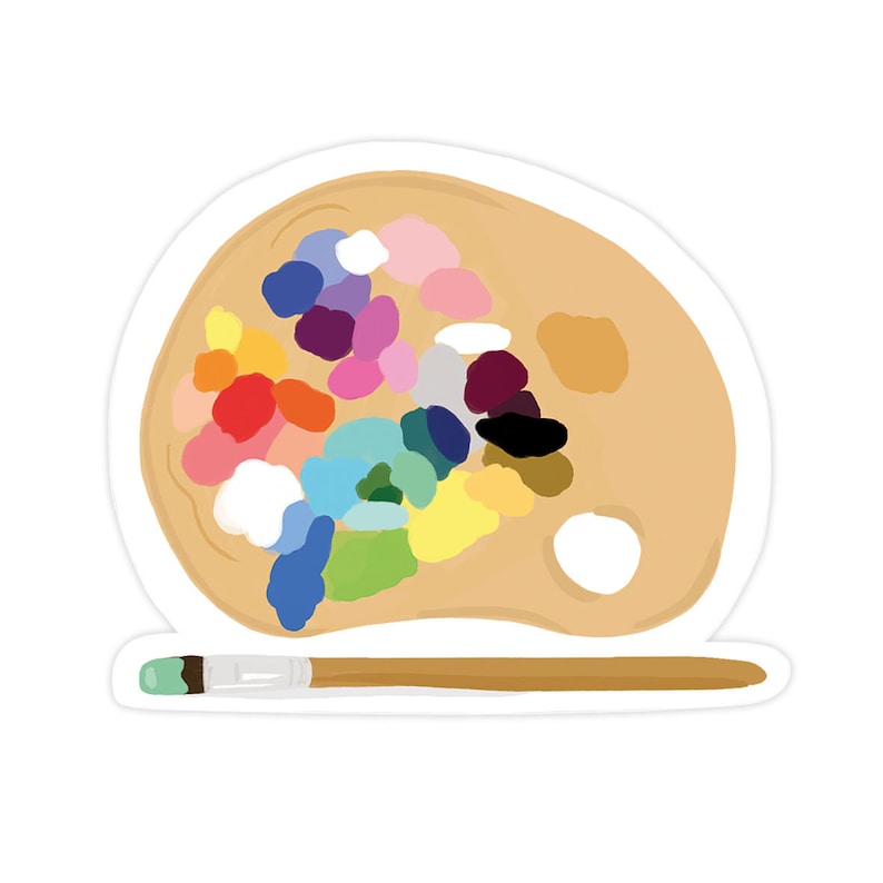 Paint Palette Vinyl Sticker Modern Laptop Sticker Cute Water - Etsy