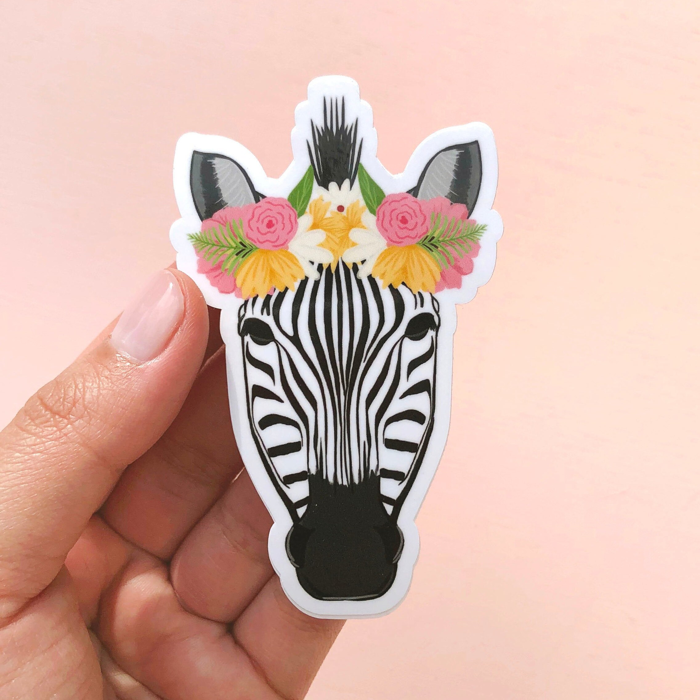 Pretty Zebra Vinyl Sticker Modern Laptop Sticker Cute Water | Etsy