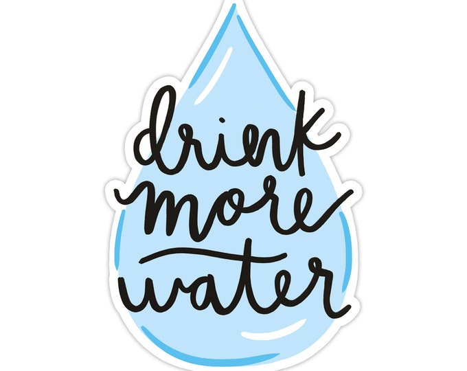 More Water Vinyl Sticker, Modern Laptop Sticker, Cute Water Bottle ...