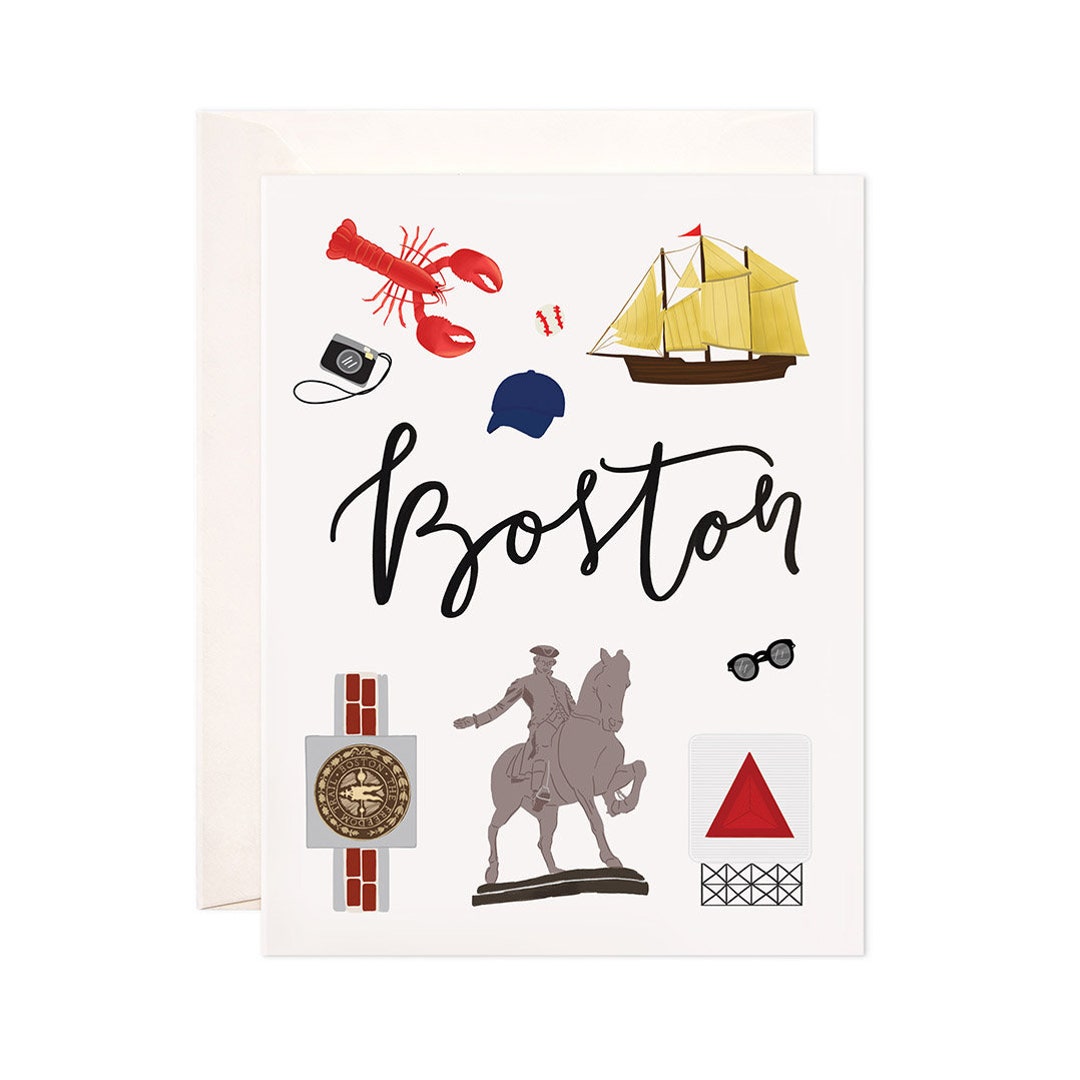 Boston Greeting Card, Boston MA, Boston Art, Boston Gift - Etsy