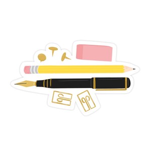 Pencil Vinyl Sticker, Modern Laptop Sticker, Cute Water Bottle Sticker ...