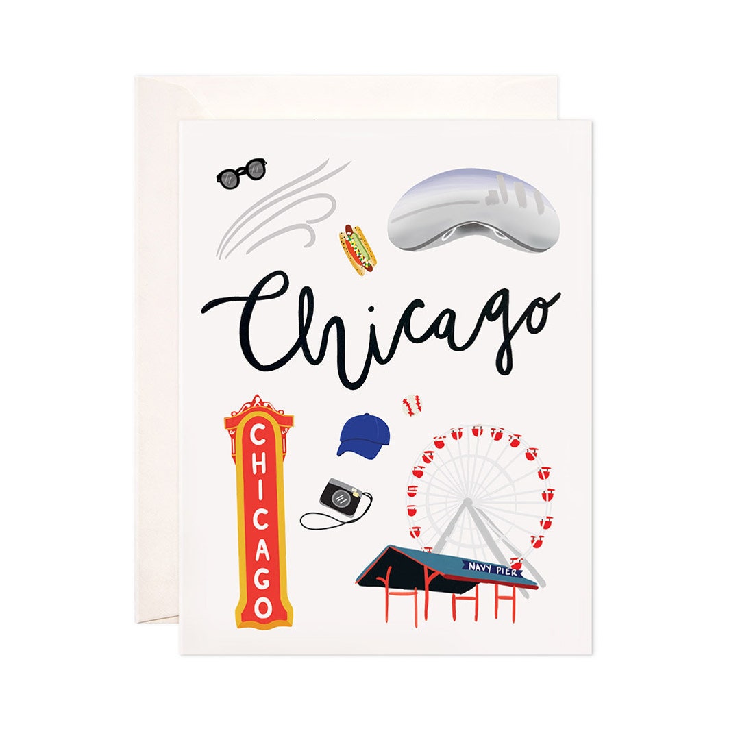 Chicago Greeting Card, Chicago IL, Chicago Art, Chicago Gift - Etsy