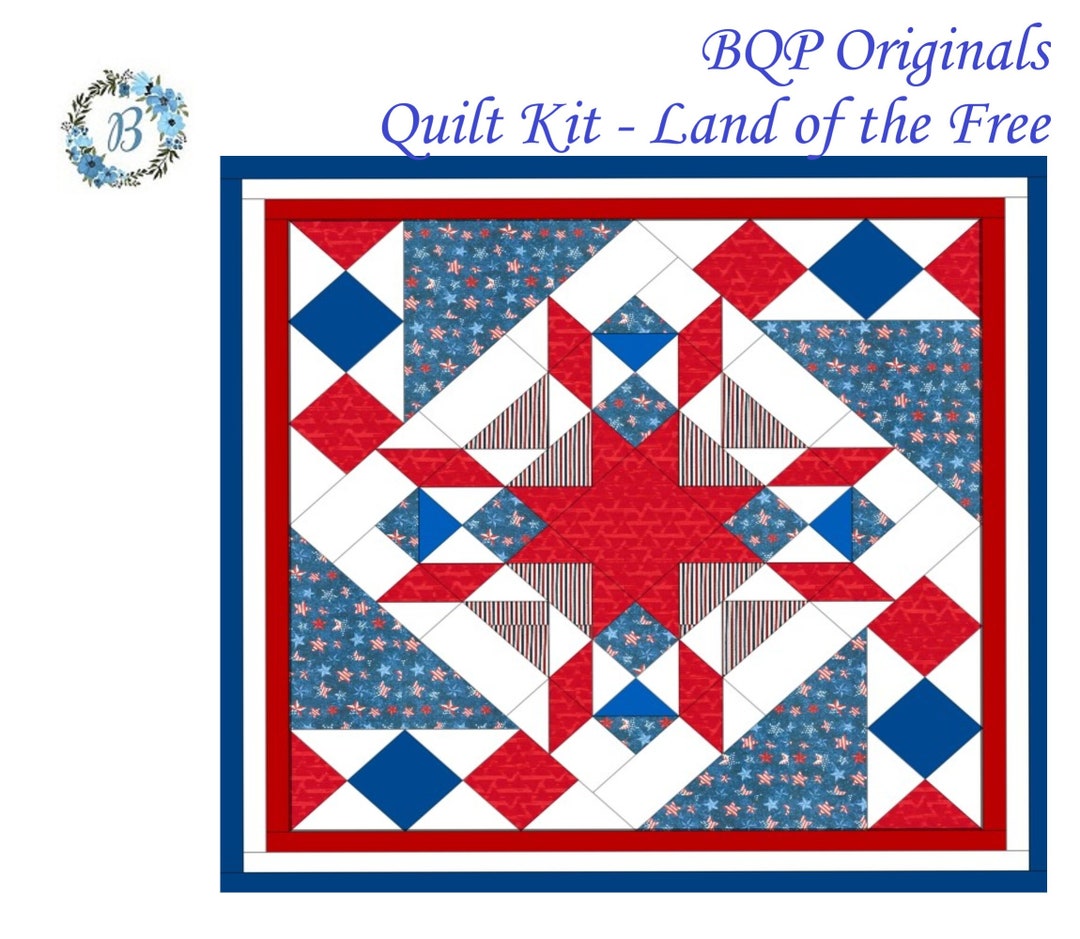 USA QUILT KIT Fabric Quilting Do It Yourself Handmade Patriotic Stars ...