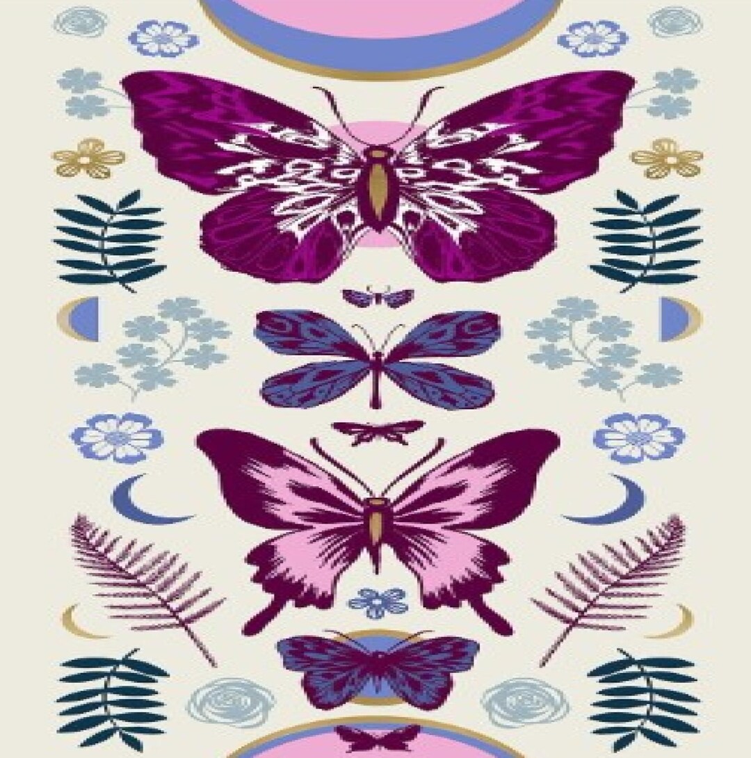 TIGER FLY Panel Sarah Watts Ruby Star Society Moda Quilting Twilight ...