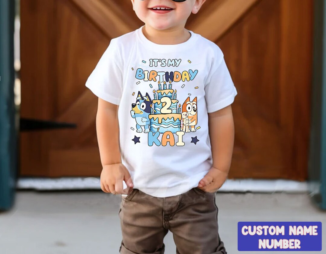 Custom Bluey Family Shirt, Bluey Birthday Party Shirt, Personalized ...