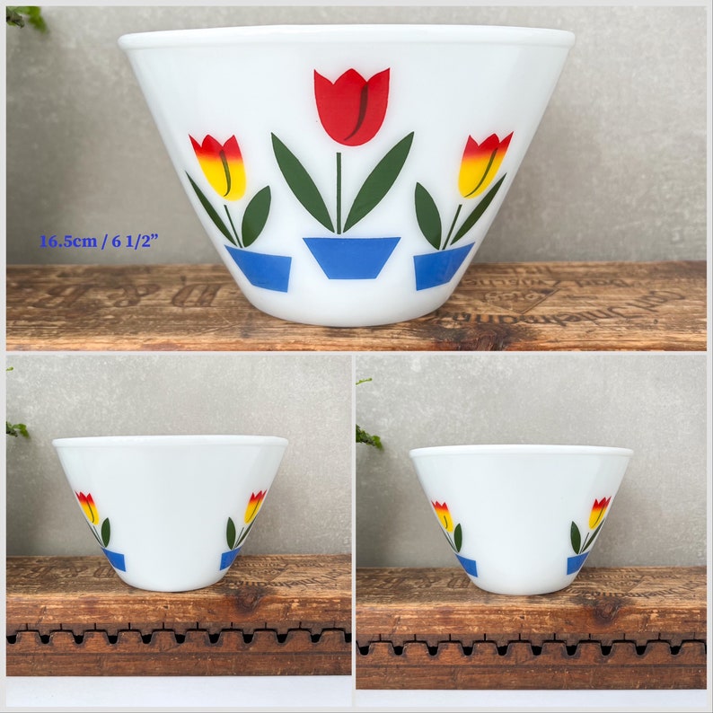 Fire King Tulip Nesting Mixing Bowl Set, Vintage Anchor Hocking Splash ...