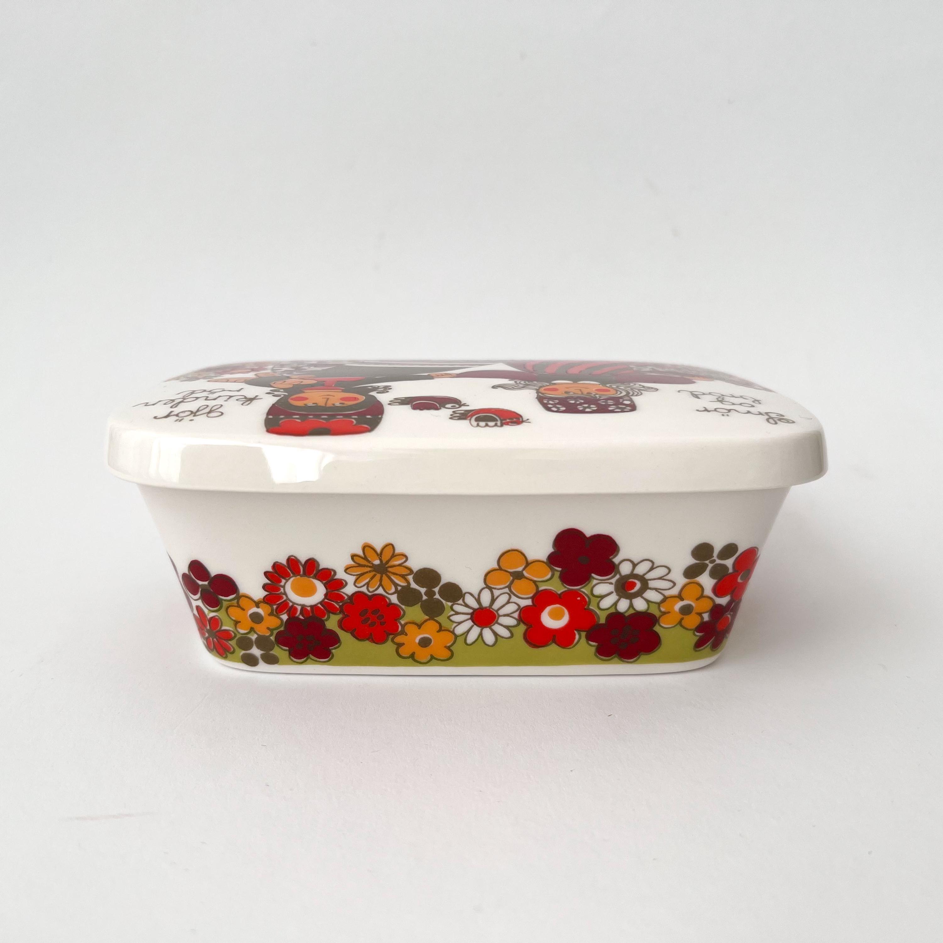 Vintage Figgjo Flint Folklore Butter Dish, Scandinavian 60s Tableware ...