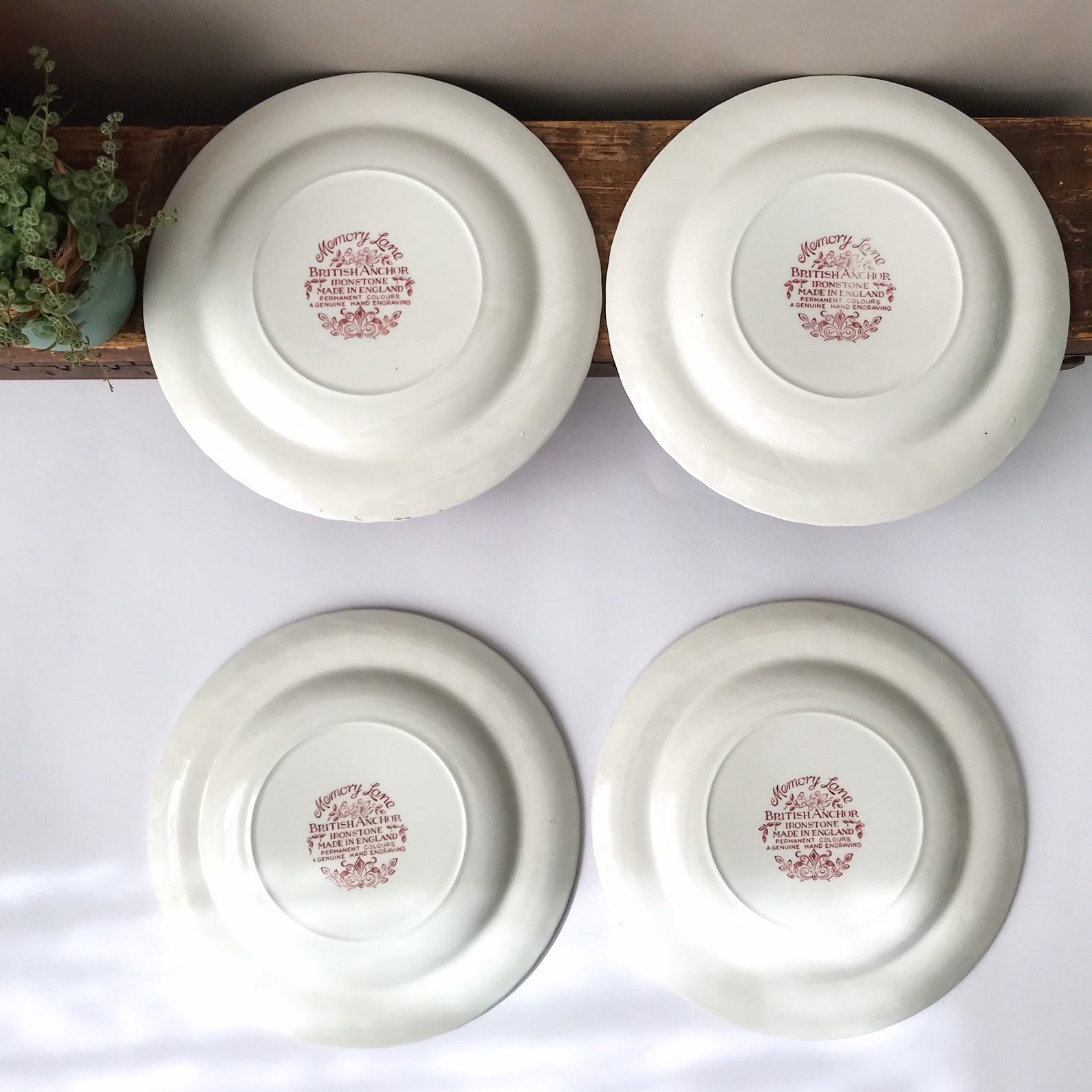 Memory Lane Red English Ironstone Plates Red Transferware - Etsy