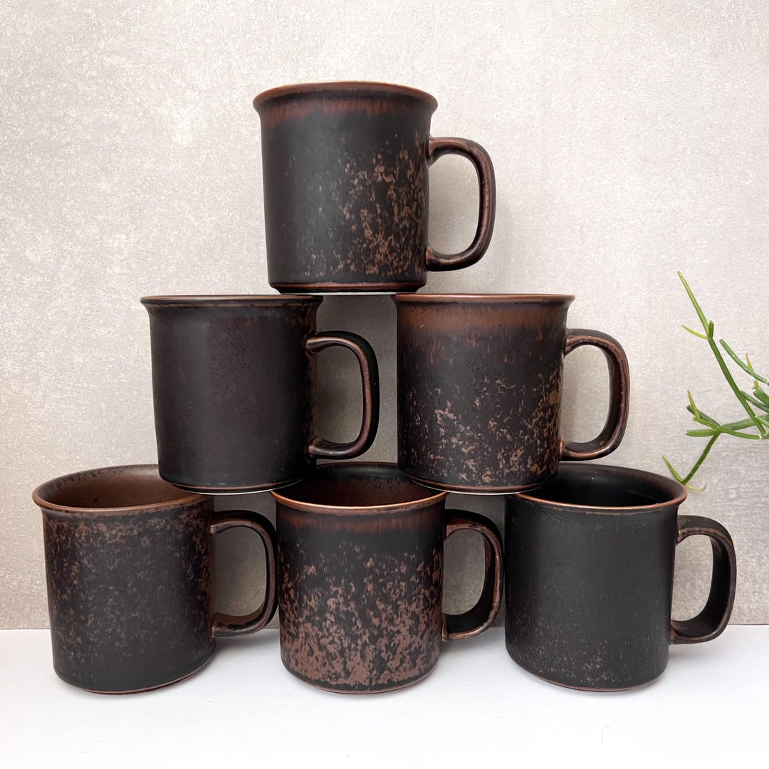 Arabia Ruska D Handle Mug, Vintage Arabia Finland Tableware, Rustic ...