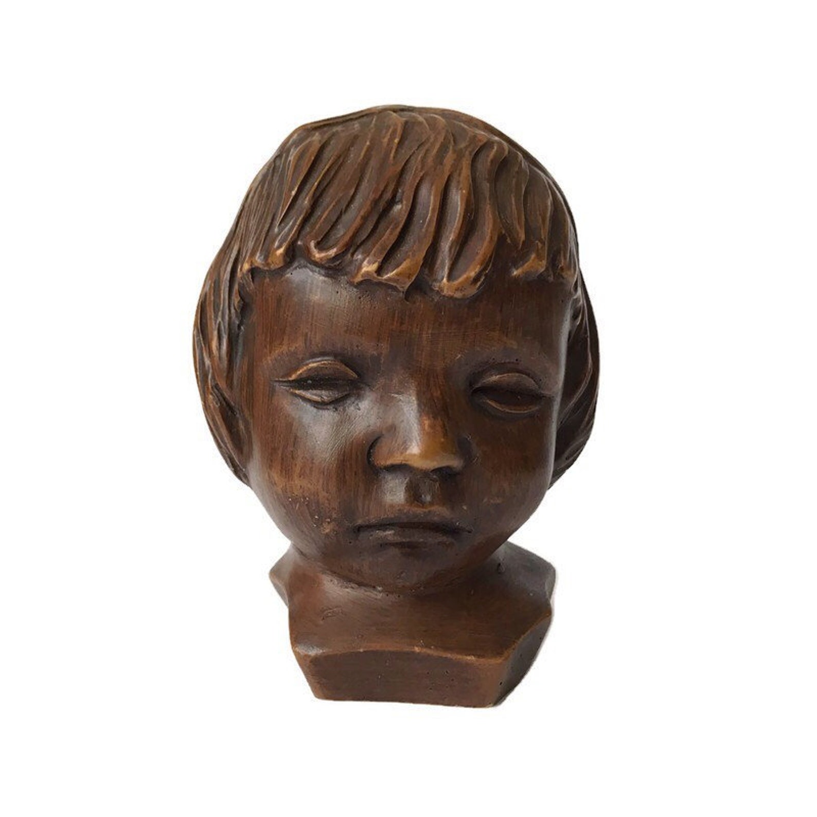 Vintage Girl and Boy Bust Statue Children Heads Sculpture - Etsy