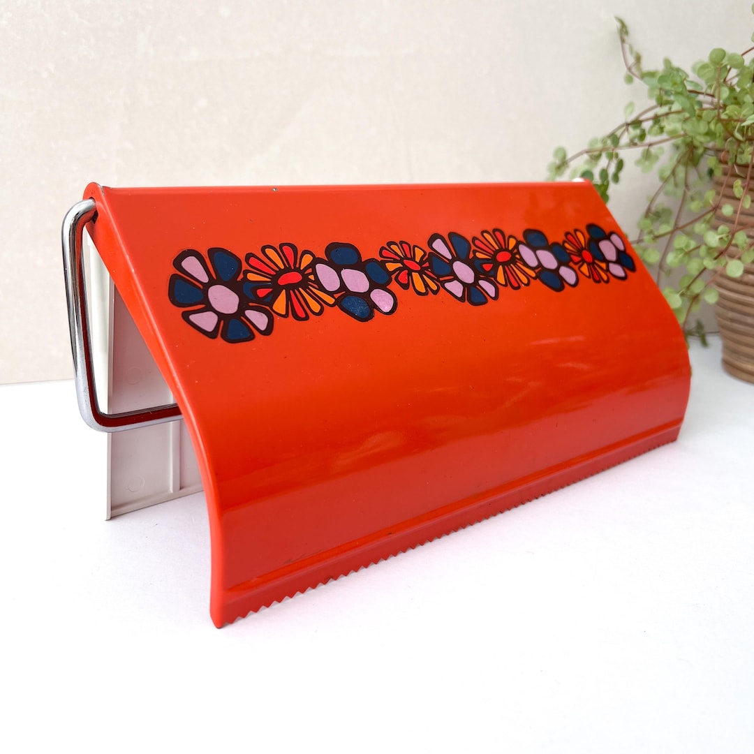 Brabantia Diane Paper Roll Holder, Retro Orange Paper Roll Dispenser ...