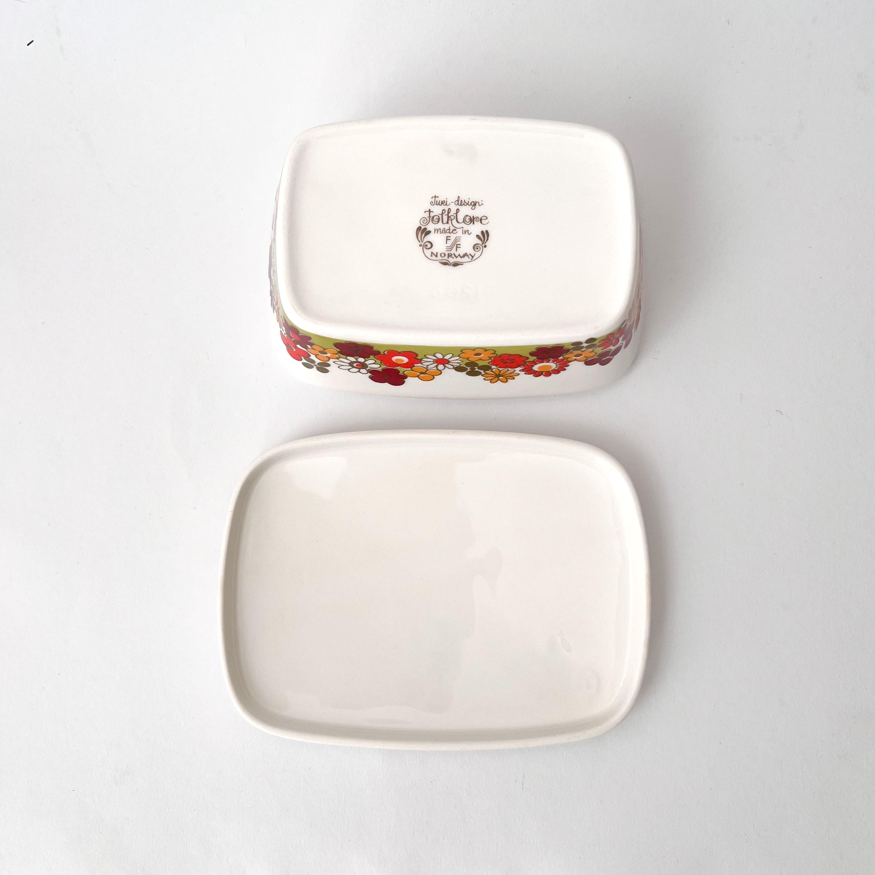 Vintage Figgjo Flint Folklore Butter Dish, Scandinavian 60s Tableware ...