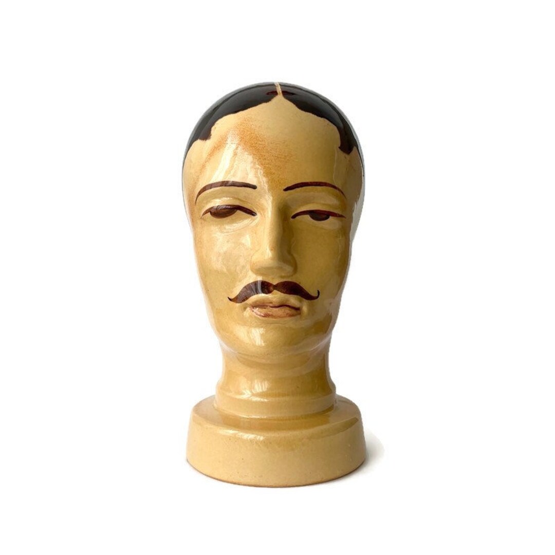 Rare West Germany Mannequin Head, Ceramic Head Man With Mustache ...