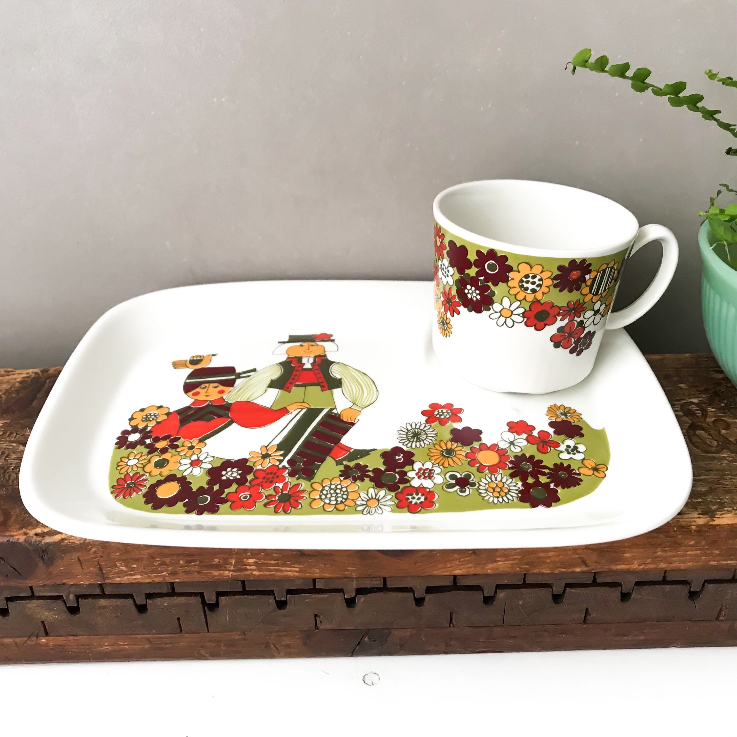 Vintage Figgjo Flint Folklore Butter Dish, Scandinavian 60s Tableware ...