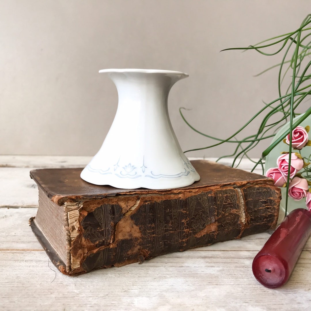 Seltmann Weiden Julia Candle Holder, Bone China, Blue Lilies, Country ...