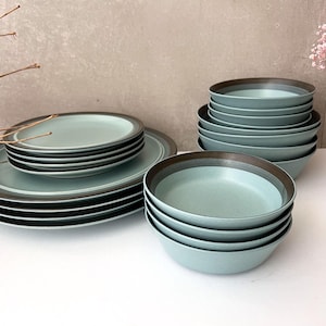 Kasuga Arrow Stone Dinner Plate, Navajo Blue, Kasuga Showa Plater, Mid ...
