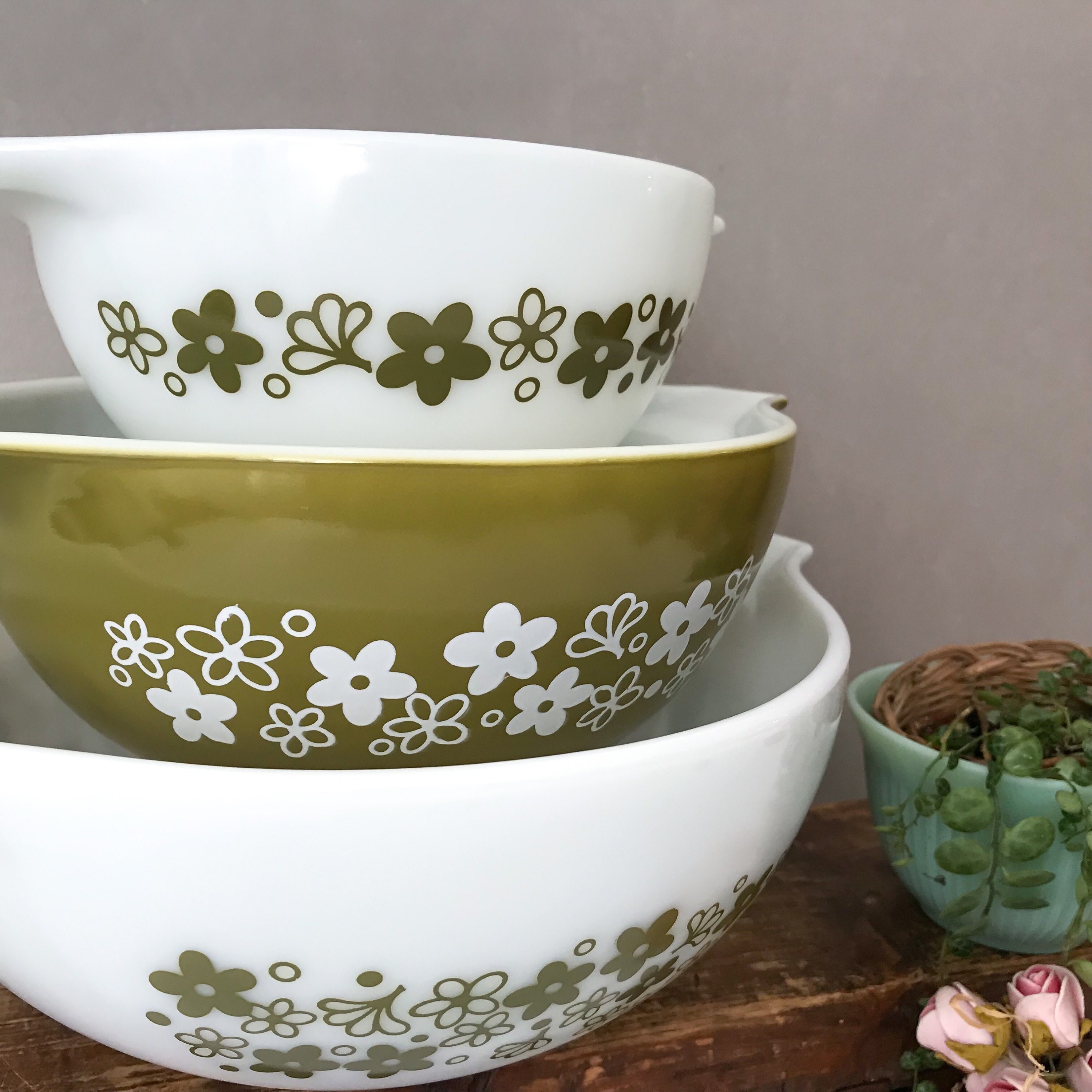 Pyrex bowl collection spring flowers /Spring Blossom vintage cinderella ...