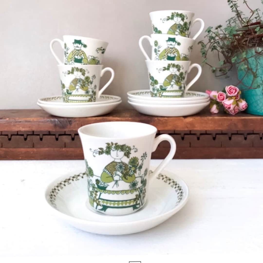 Figgjo Flint Market Cup & Saucer, Vintage Figgjo Flint Norway, Turi ...