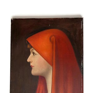 Vintage Saint Fabiola Oil Painting, Signed 50s European Religious ...
