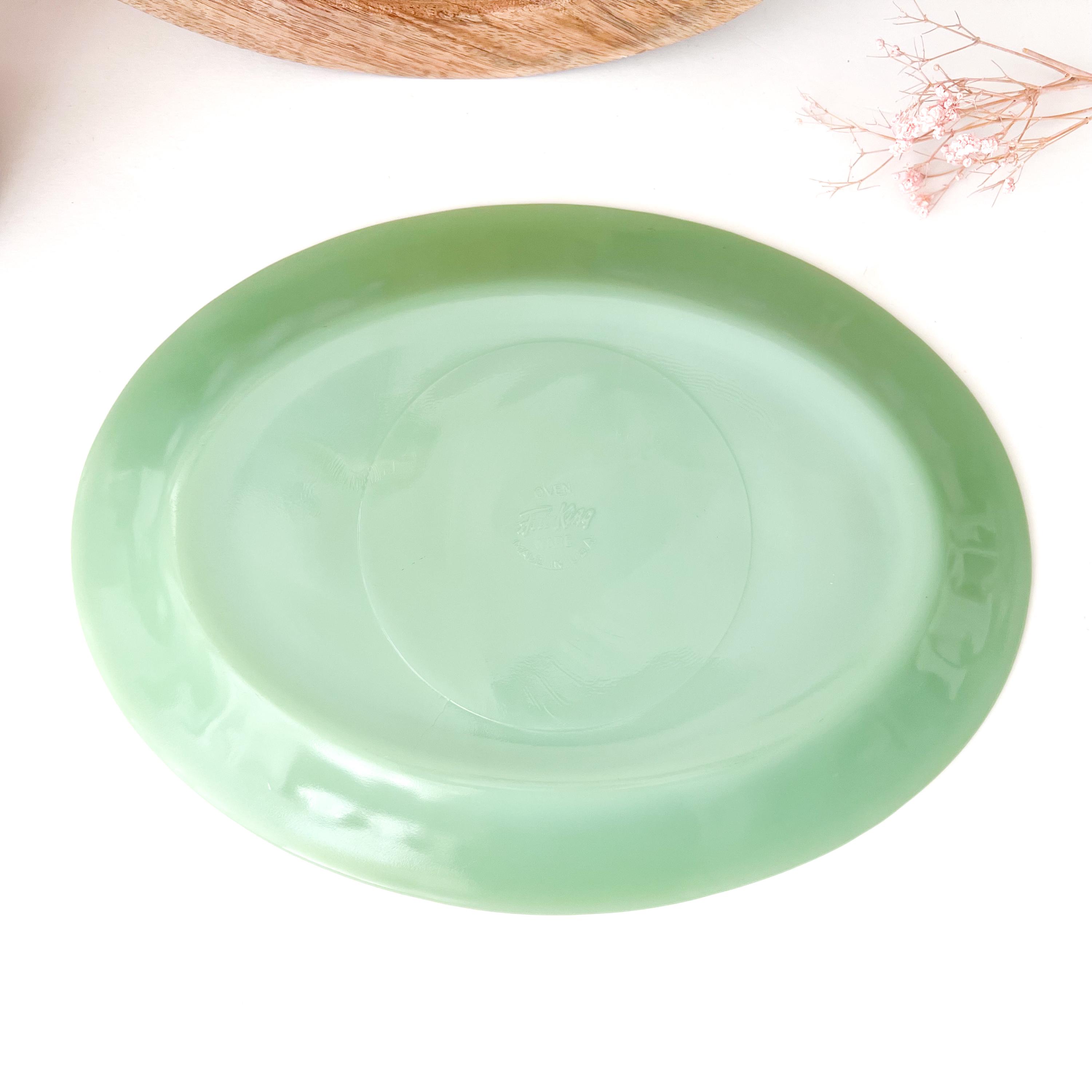 Vintage Fire King Jadeite Oval Tray, Jane Ray Dinnerware Platter, 1960s ...