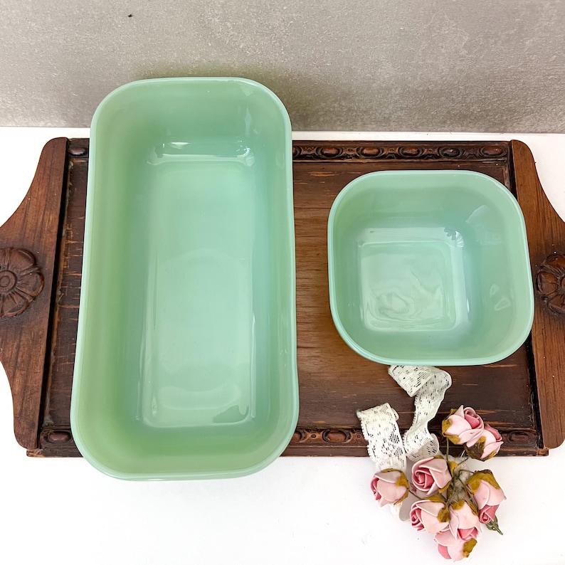 Vintage Fire King Jadeite Refrigerator Dish, Mid Century Collectible ...