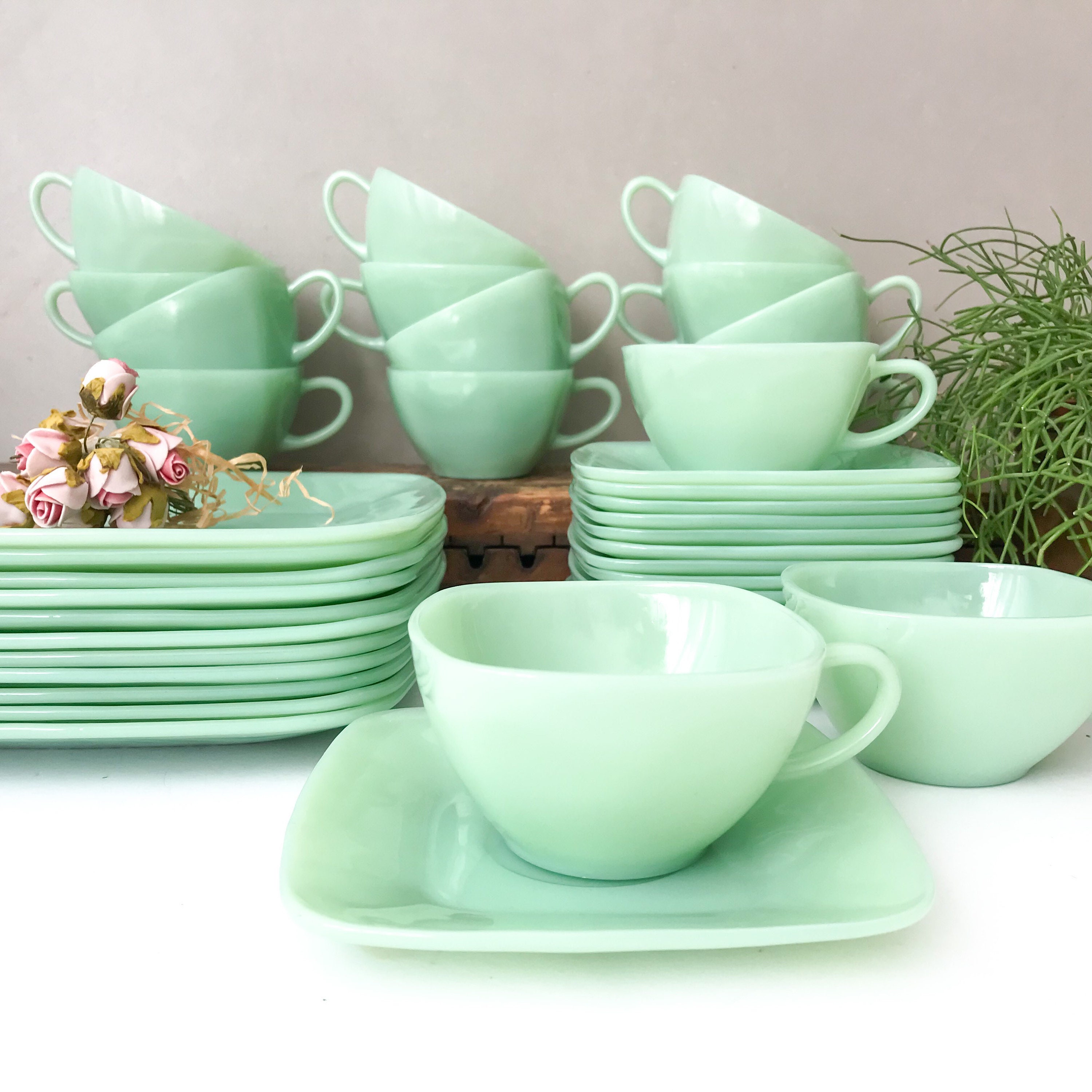 Fire King Jadeite Charm, Dessert Bowls, Green Berry Bowl, Vintage ...