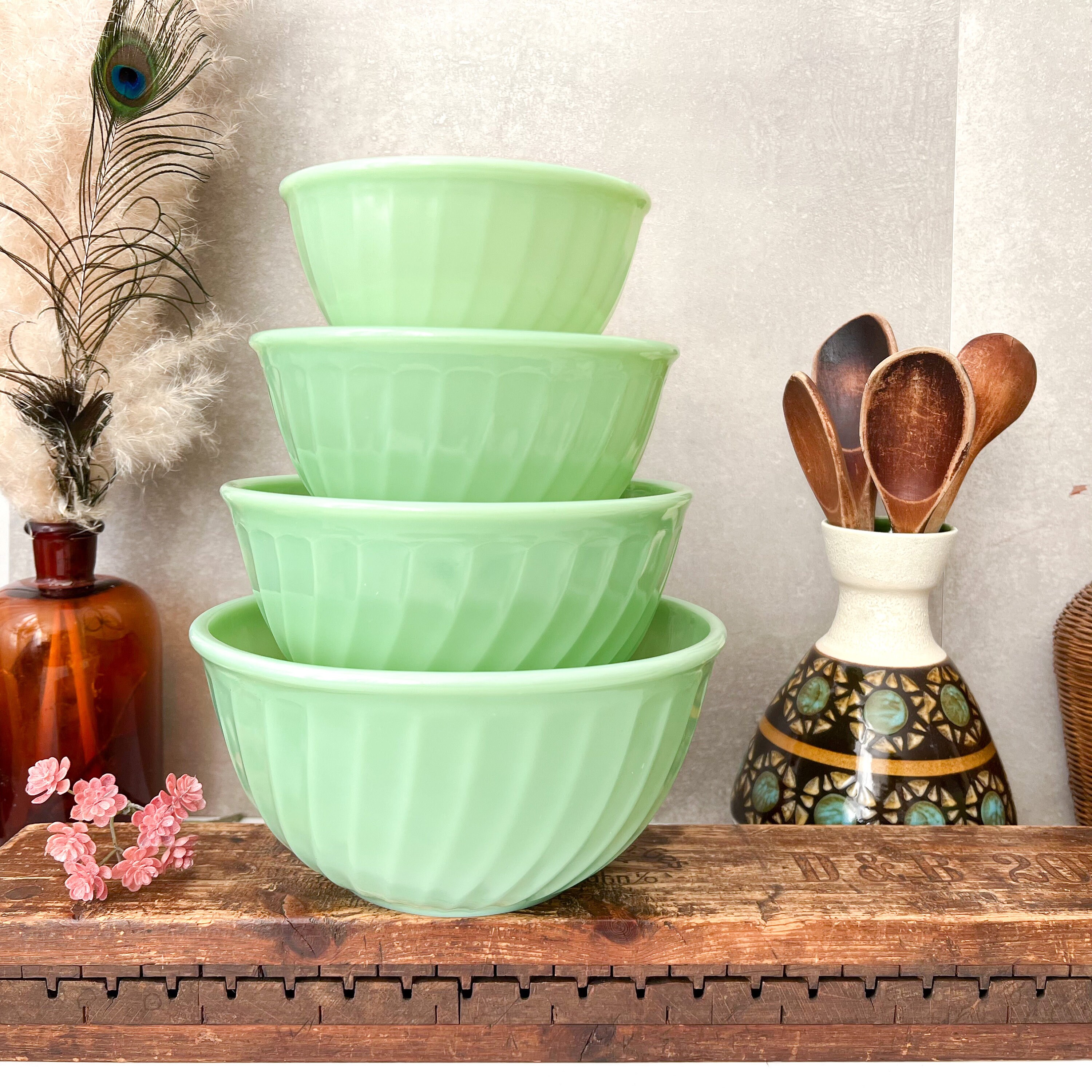 Fire King Jadeite Coffe Set, 15 Pieces Jane Ray Jadeite Set, Cups ...